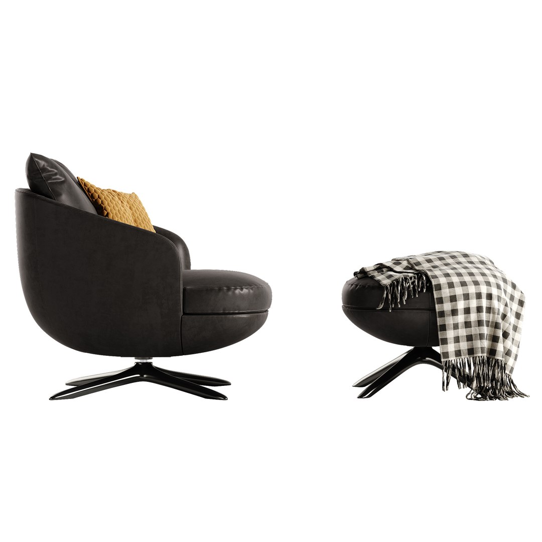 3D Minotti Raphael swivel armchair - TurboSquid 2151465