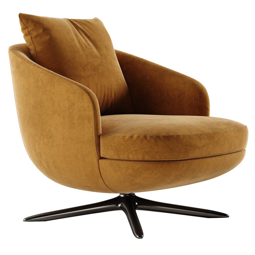 3D Minotti Raphael Swivel Armchair - TurboSquid 2151465