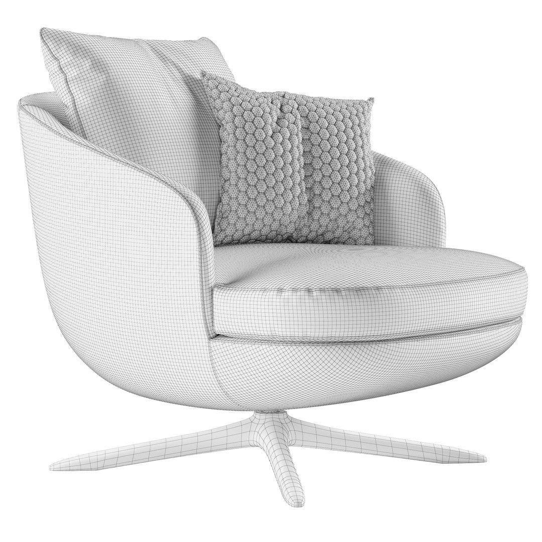 3D Minotti Raphael swivel armchair - TurboSquid 2151465