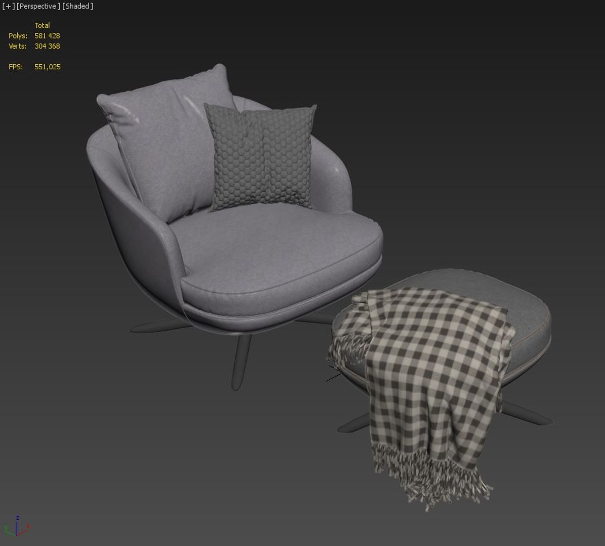 3D Minotti Raphael swivel armchair - TurboSquid 2151465