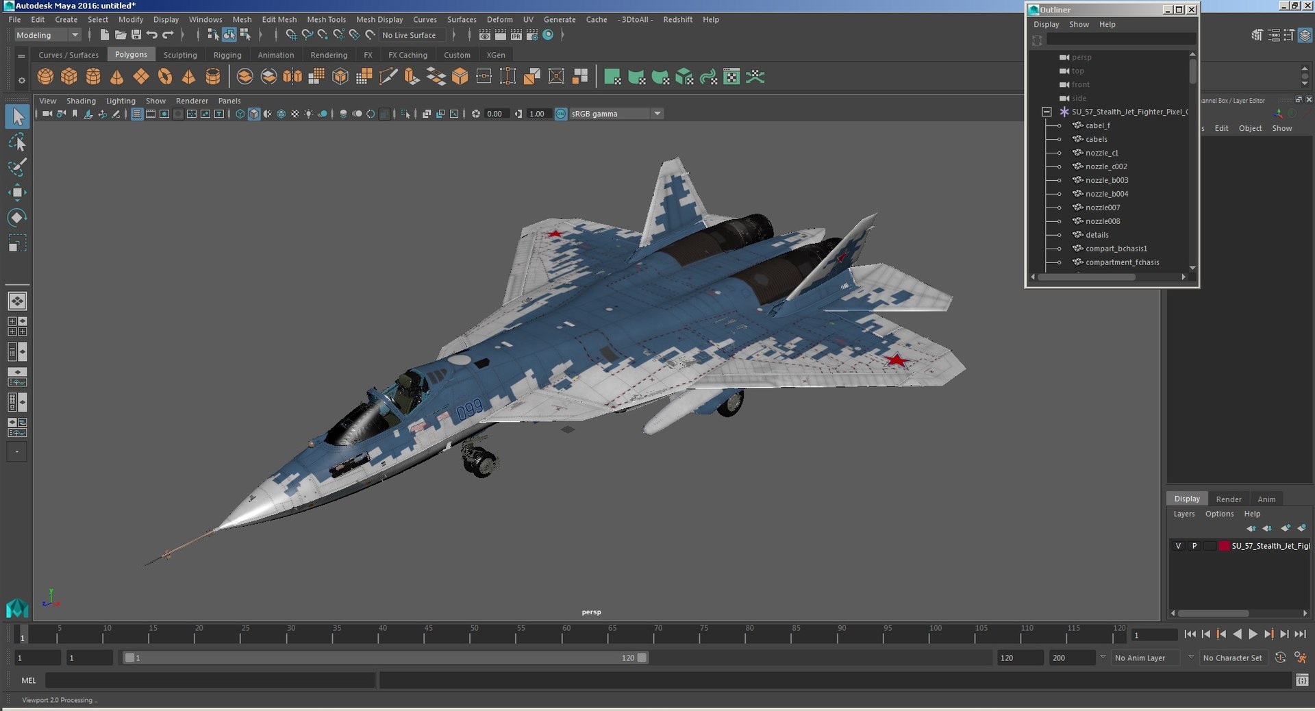 Su 57 Stealth Jet Fighter 3D - TurboSquid 1641153