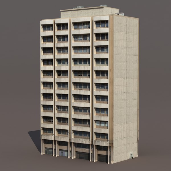 3d building exterior modeled