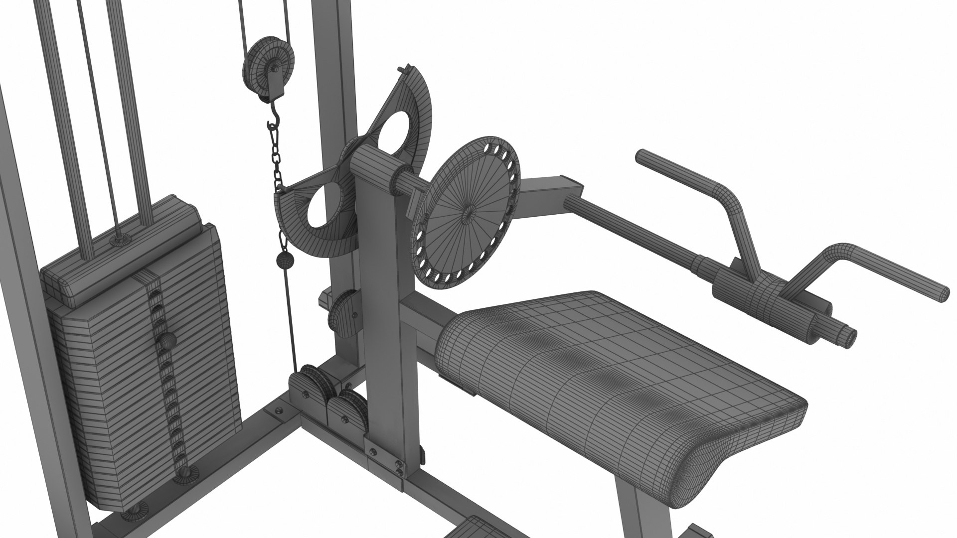GYM Arm Biceps And Triceps Curl Machine 3D Model - TurboSquid 1924361