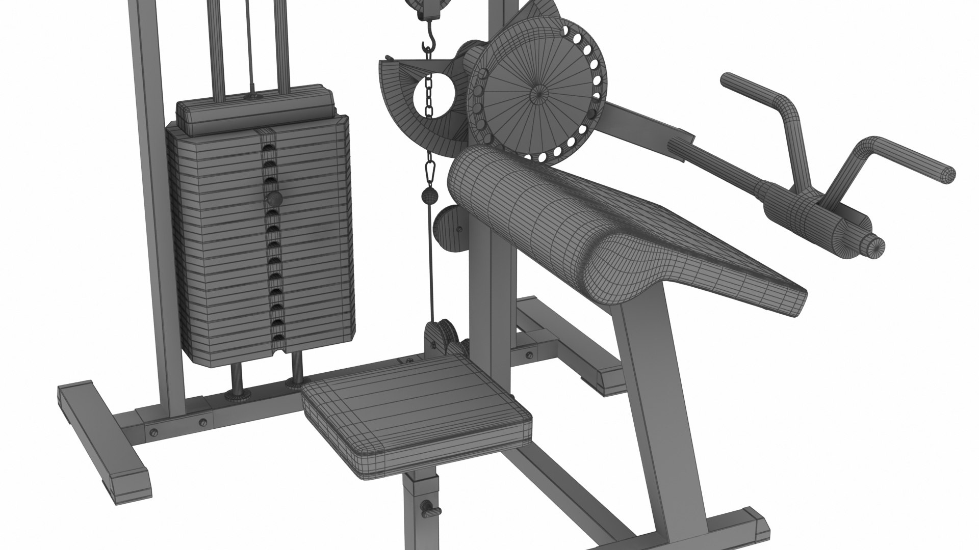 GYM Arm Biceps And Triceps Curl Machine 3D Model - TurboSquid 1924361