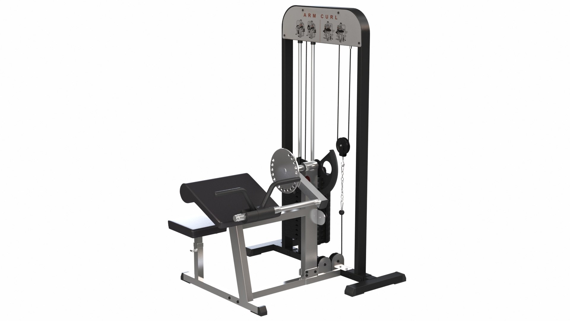 GYM Arm Biceps And Triceps Curl Machine 3D Model - TurboSquid 1924361