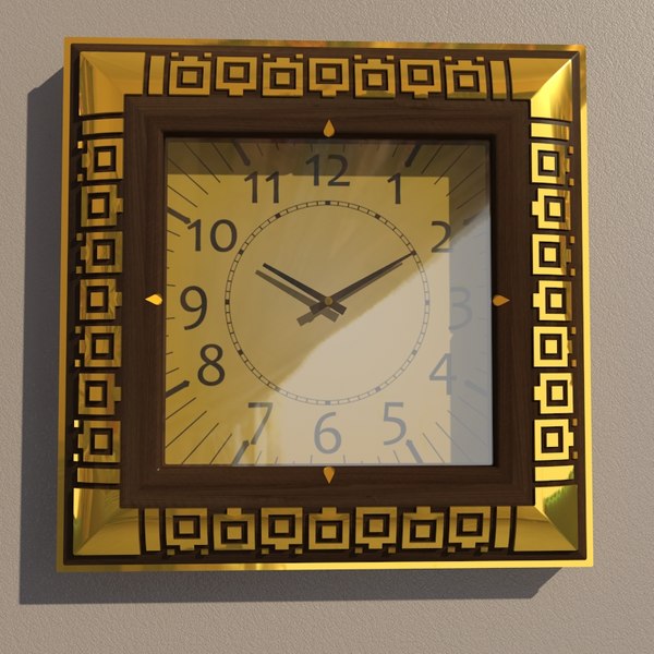 Square wall clock decoration model - TurboSquid 1605592
