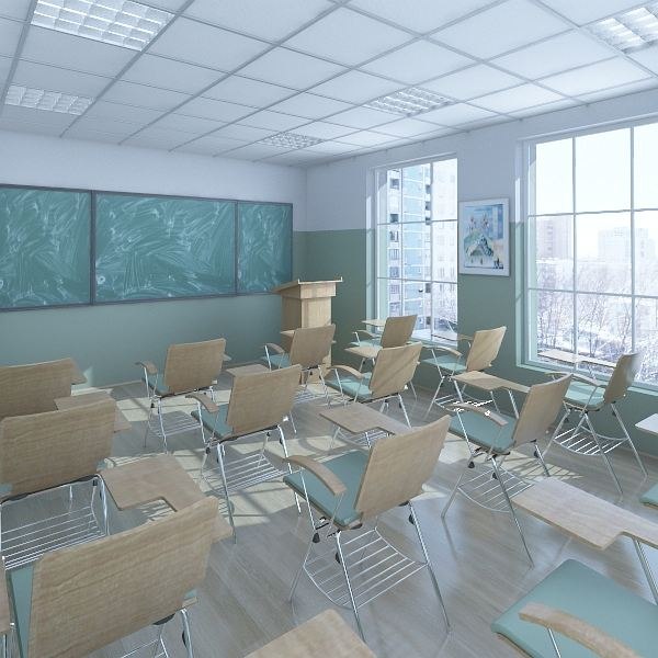 3d model classroom interior design