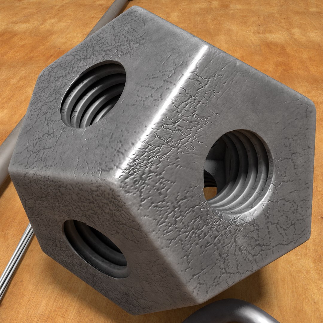 3d model bolt nut wire