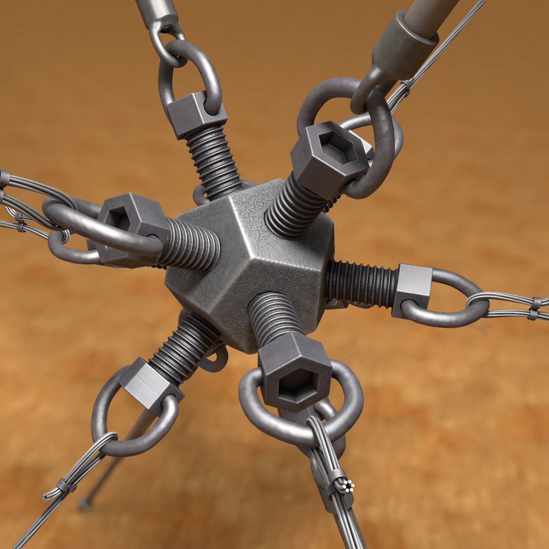 3d model bolt nut wire