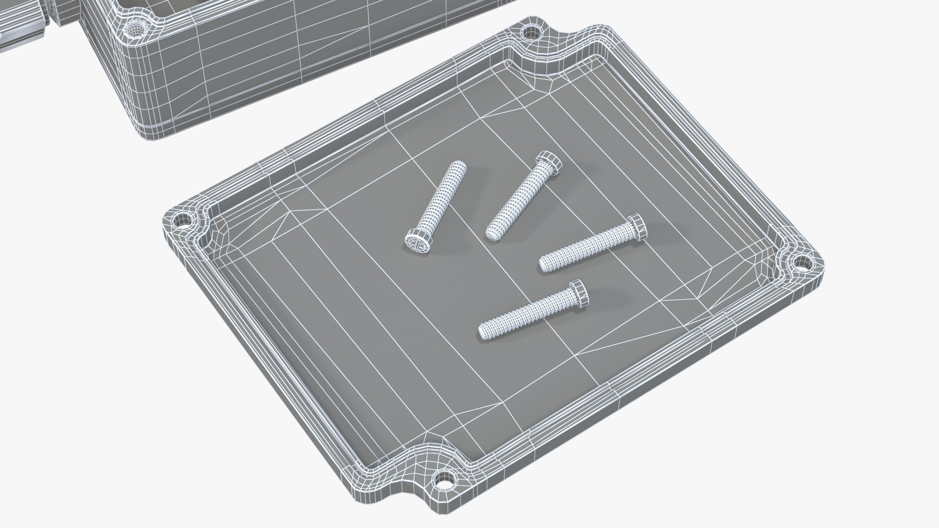 Black Junction Box with 2 Wires model - TurboSquid 1908711