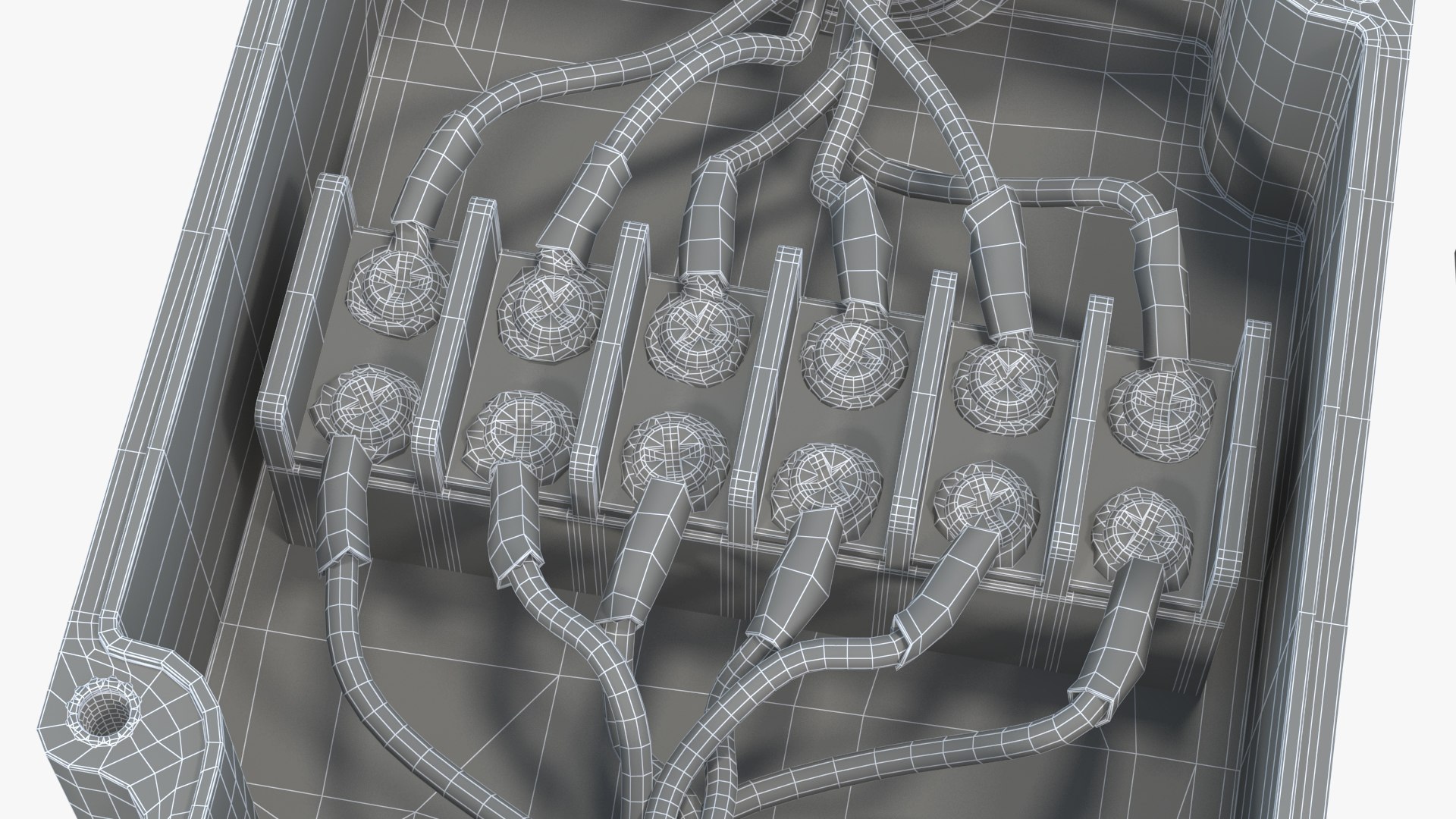 Black Junction Box with 2 Wires model - TurboSquid 1908711
