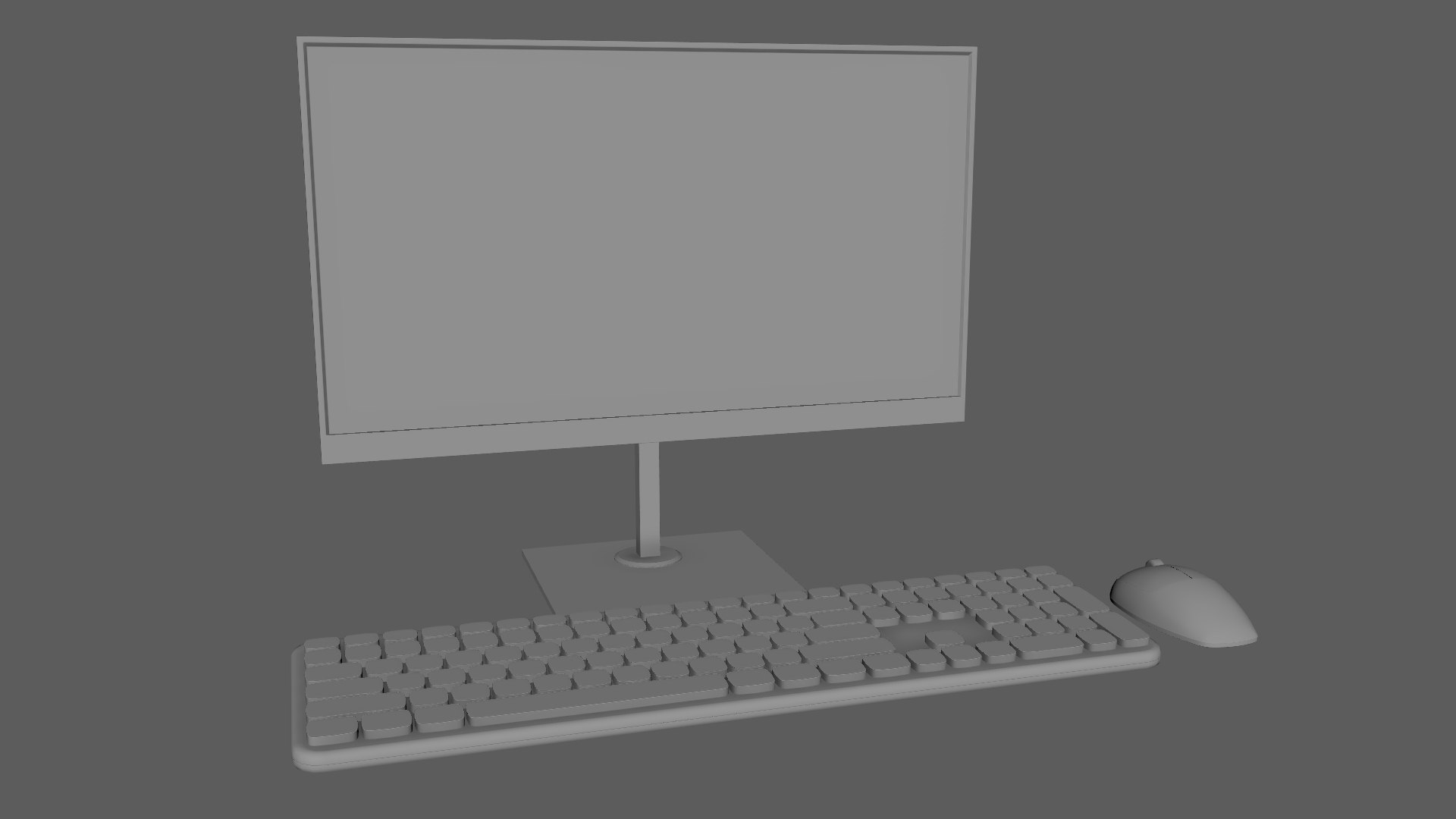 Wireles Computer Set Keyboard Mouse Monitor Black 3D Model - TurboSquid ...