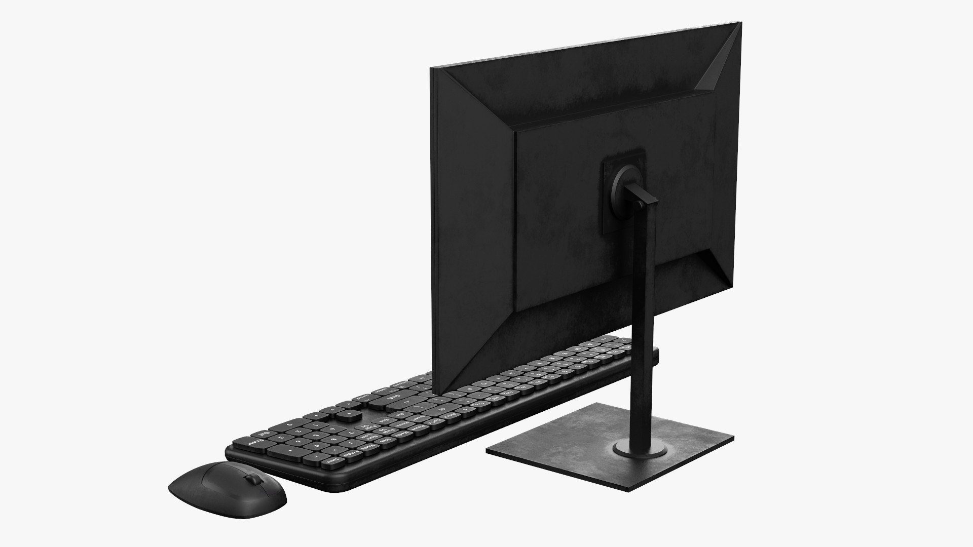 Wireles Computer Set Keyboard Mouse Monitor Black 3D Model - TurboSquid ...