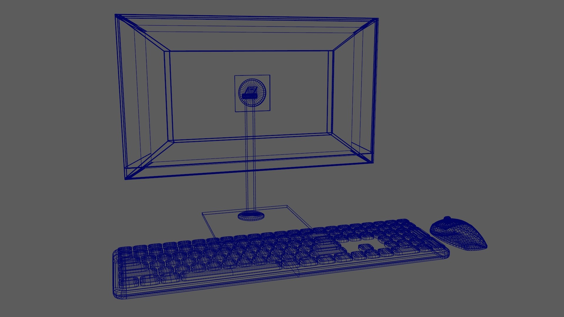 Wireles Computer Set Keyboard Mouse Monitor Black 3D Model - TurboSquid ...