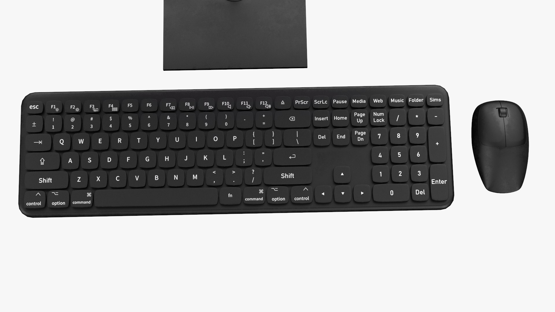 Wireles Computer Set Keyboard Mouse Monitor Black 3D Model - TurboSquid ...