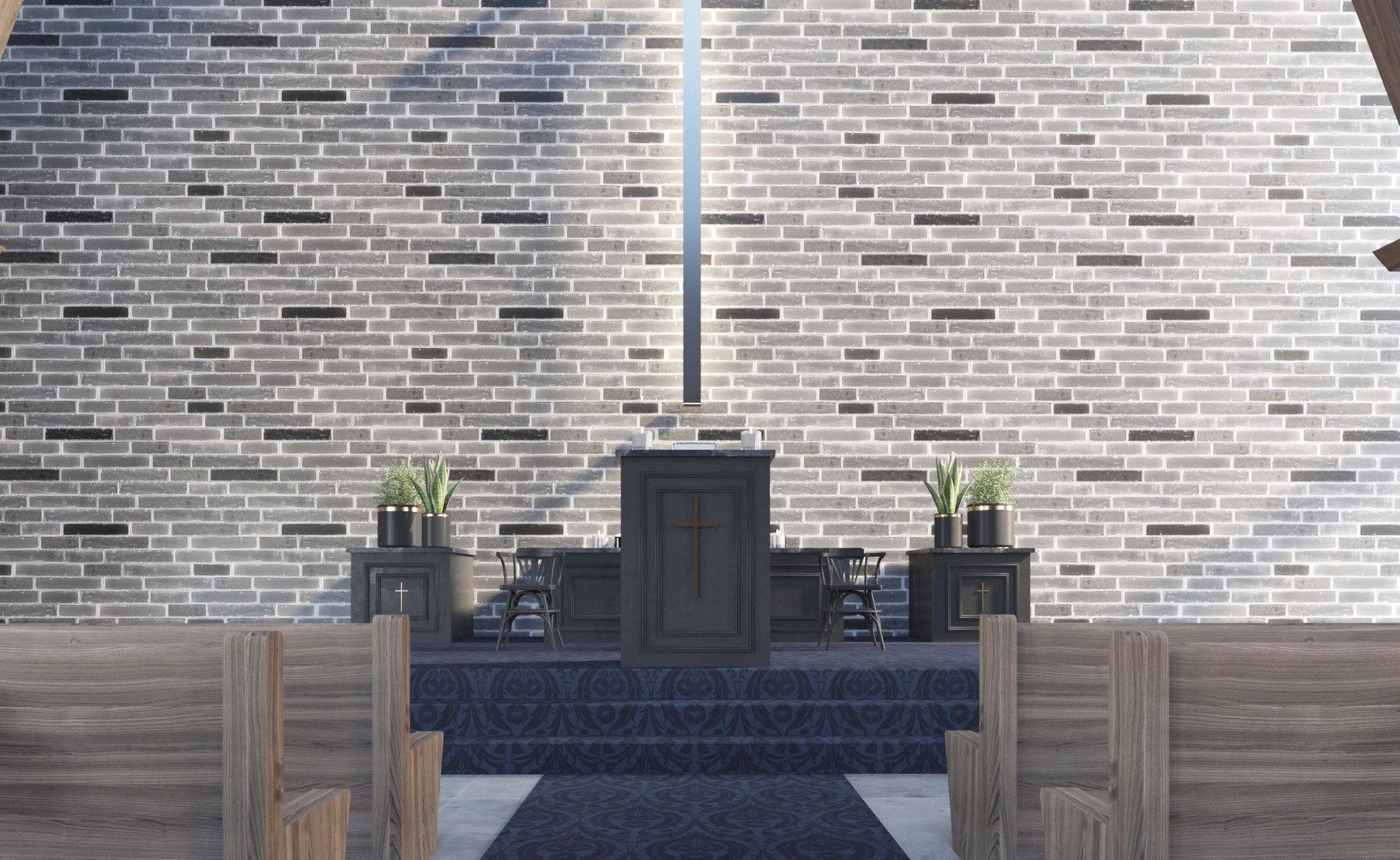 3D Modern Church Interior Model - TurboSquid 2193978