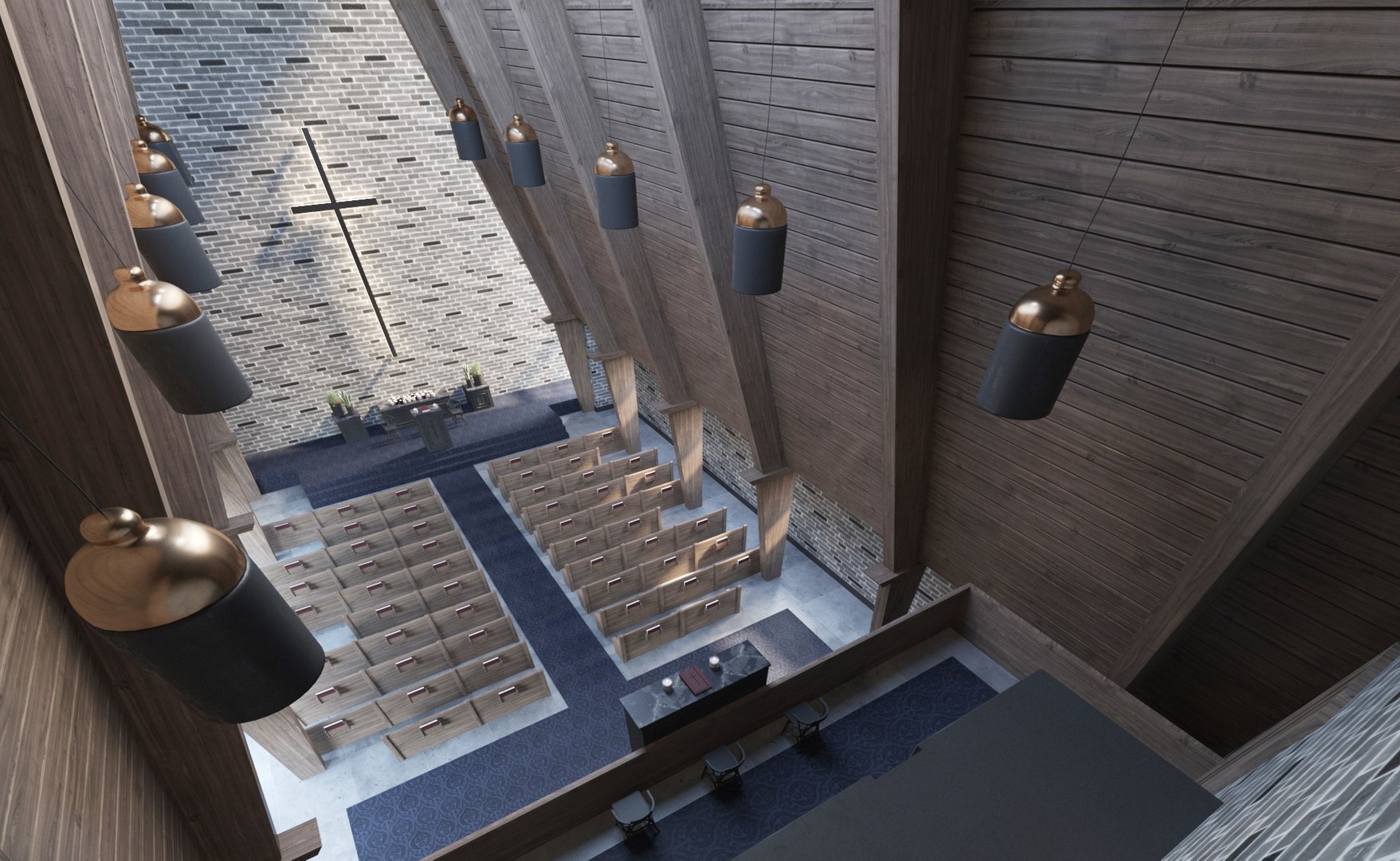 3D Modern Church Interior Model - TurboSquid 2193978