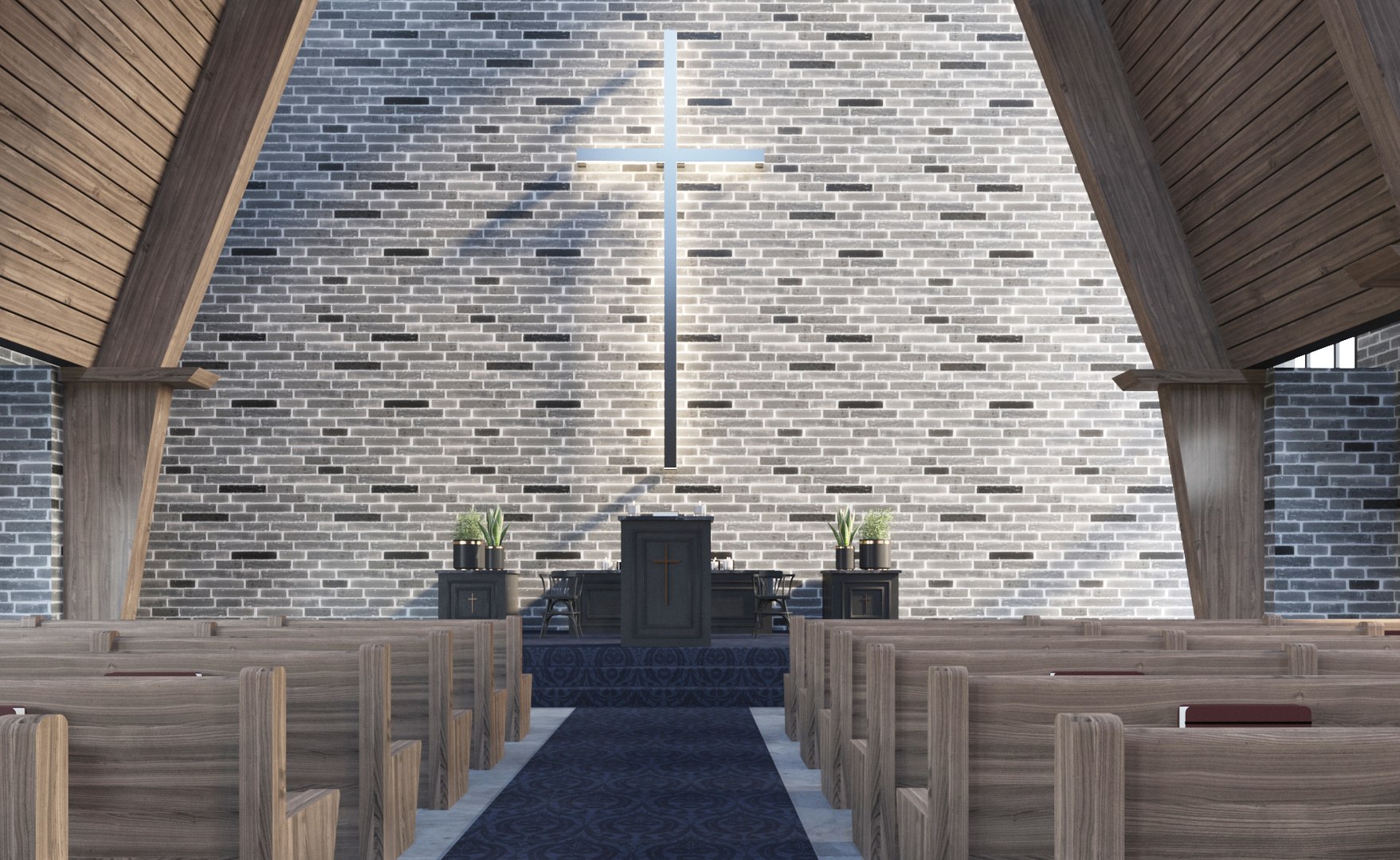 3D Modern Church Interior Model - TurboSquid 2193978