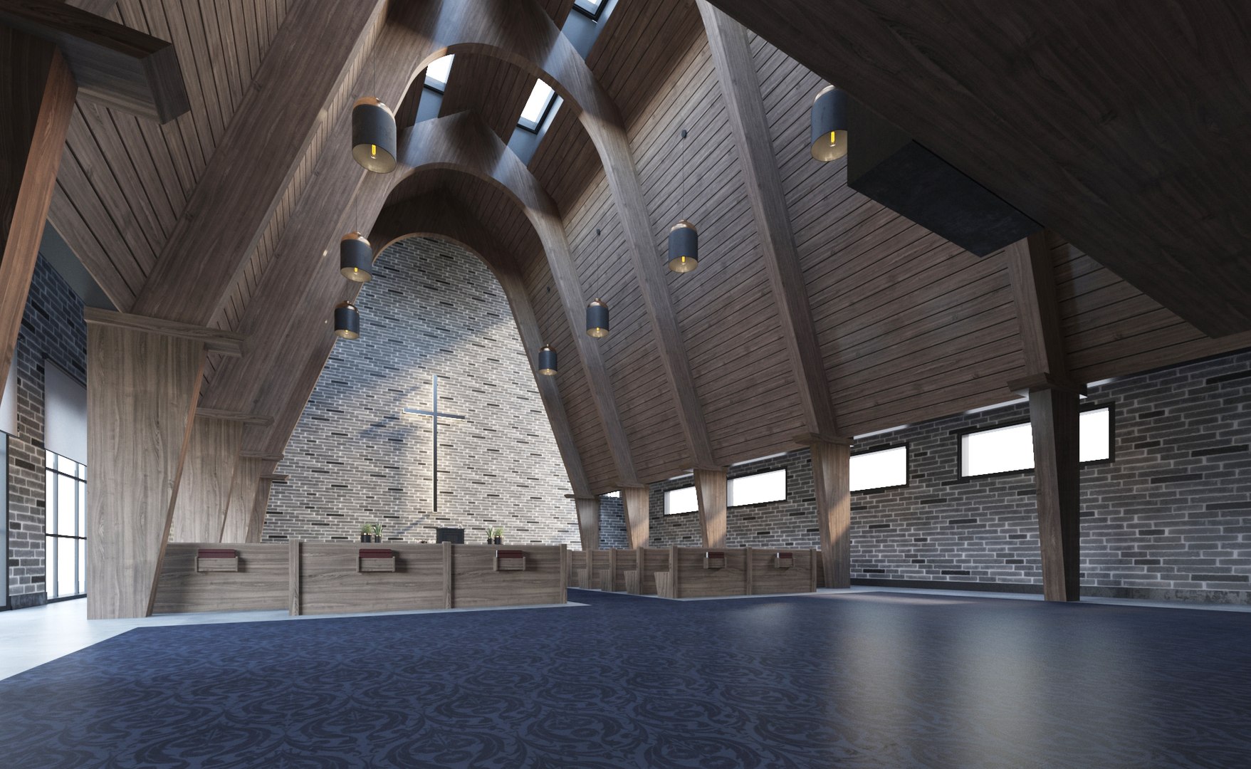 3D Modern Church Interior Model - TurboSquid 2193978