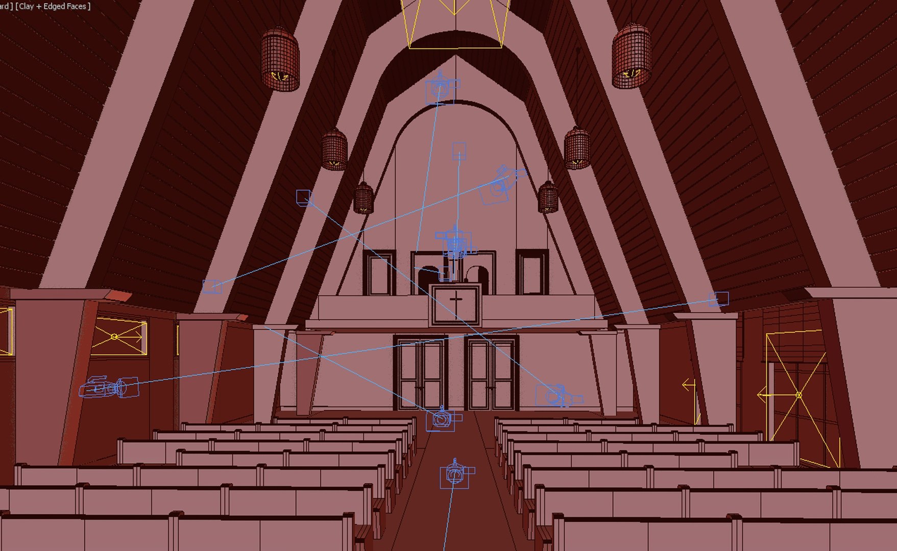 3D Modern Church Interior Model - TurboSquid 2193978