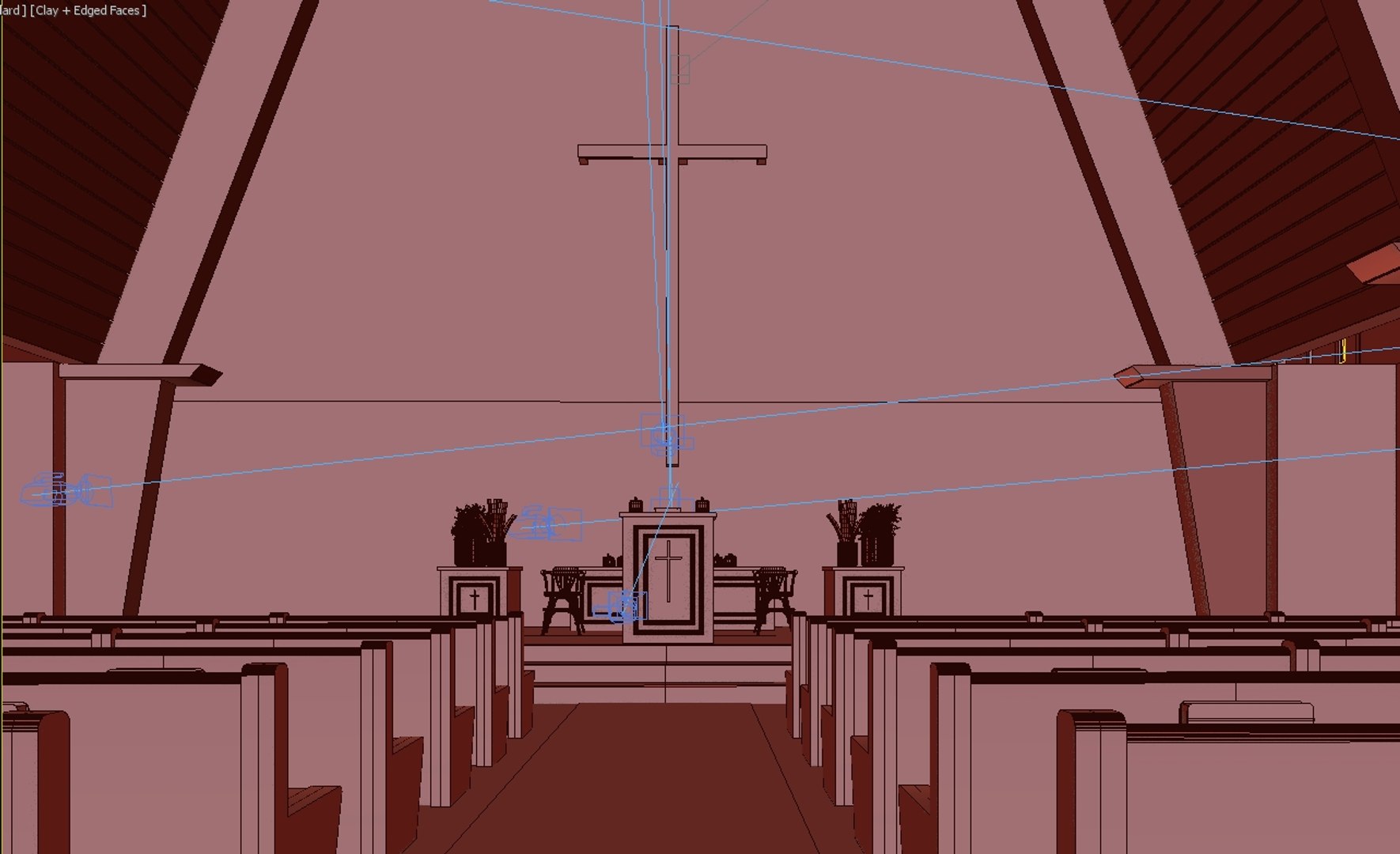 3D Modern Church Interior Model - TurboSquid 2193978