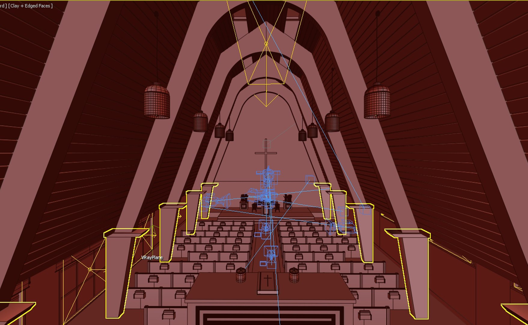 3D Modern Church Interior Model - TurboSquid 2193978
