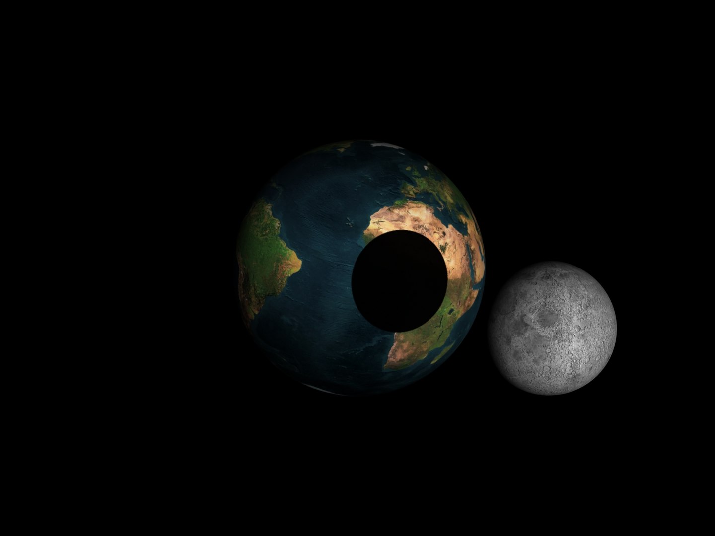 3d Model Earth Moon
