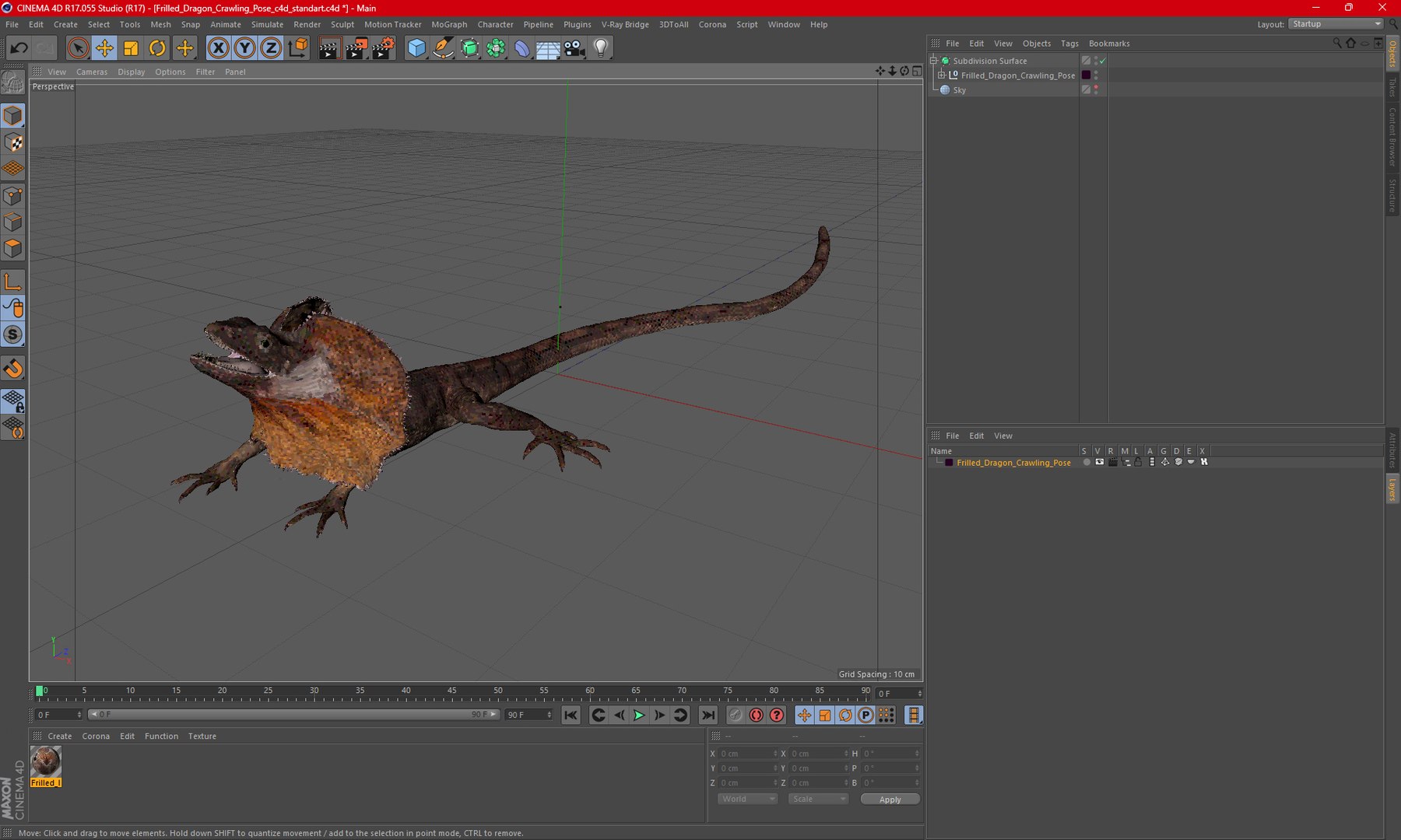 3D Frilled Dragon Crawling Pose Model - TurboSquid 2258996