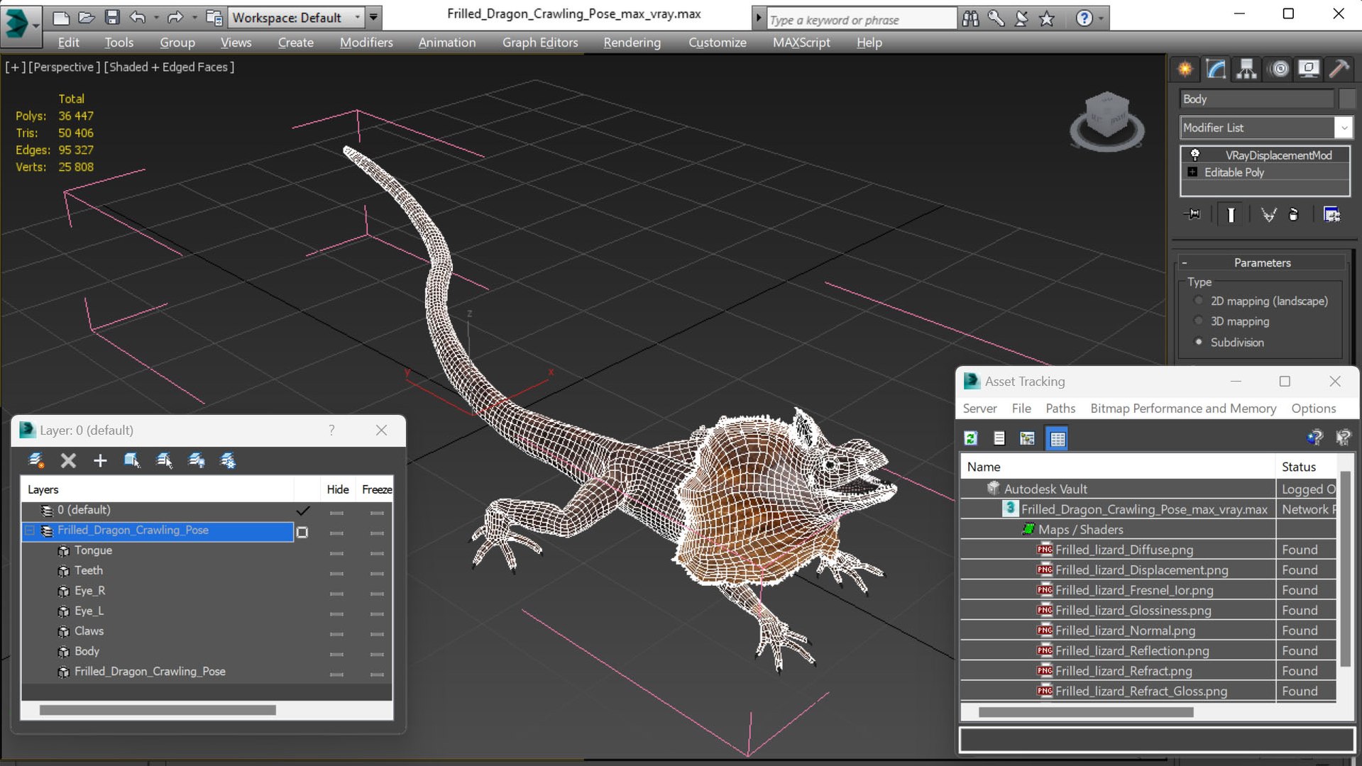 3D Frilled Dragon Crawling Pose Model - TurboSquid 2258996