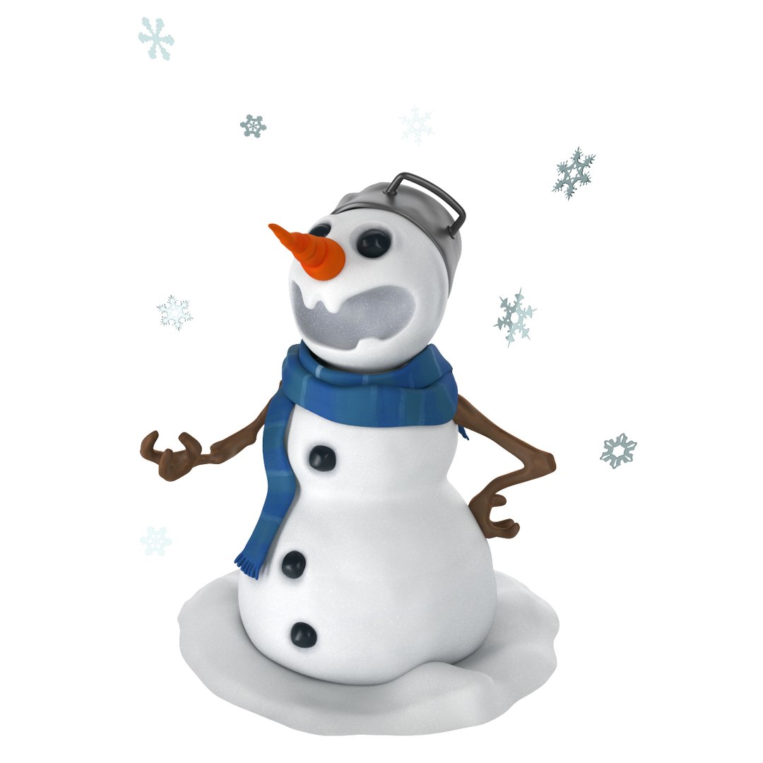 3D Snowman Snow - TurboSquid 1222018