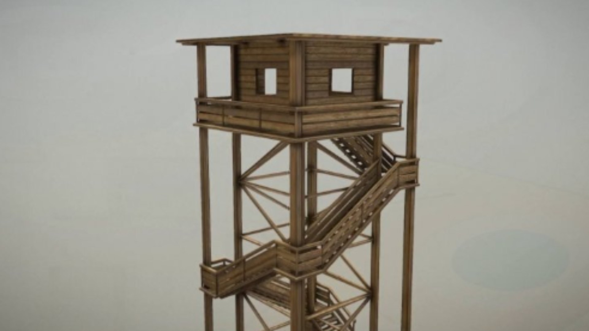 3D Wooden Watch Tower Model - TurboSquid 2348986