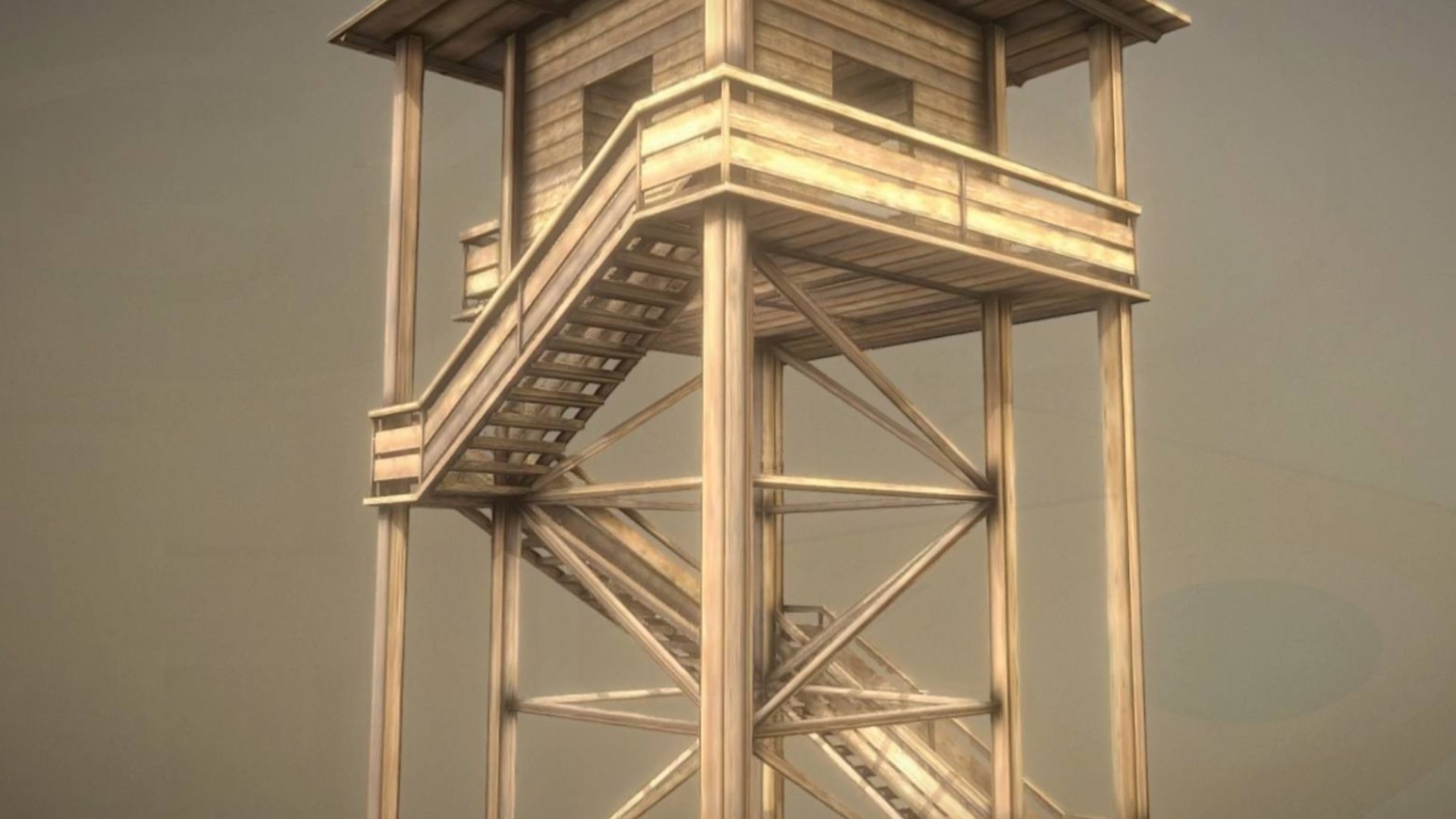 3D Wooden Watch Tower Model - TurboSquid 2348986