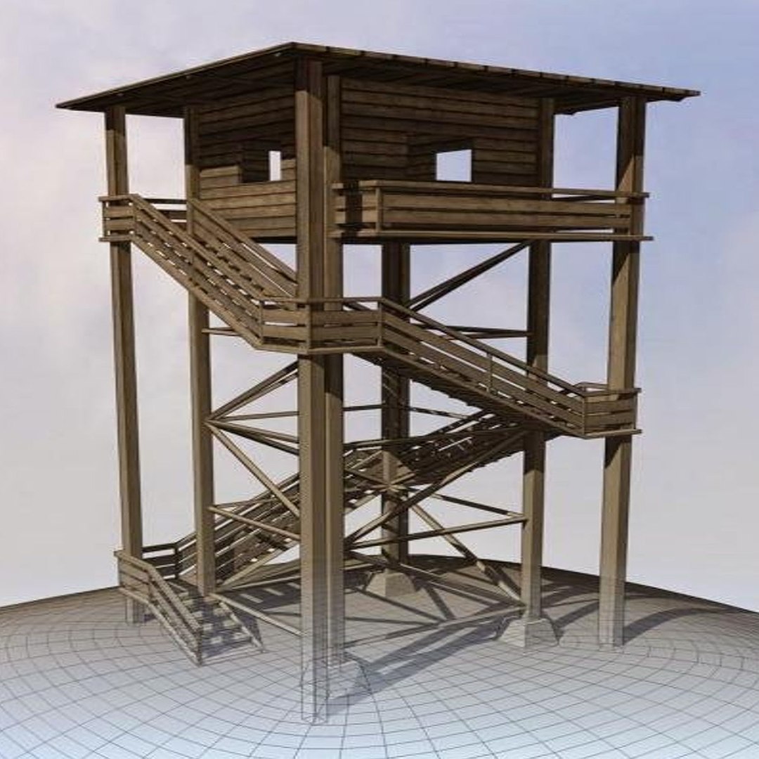 3D Wooden Watch Tower1 Model - TurboSquid 2348986