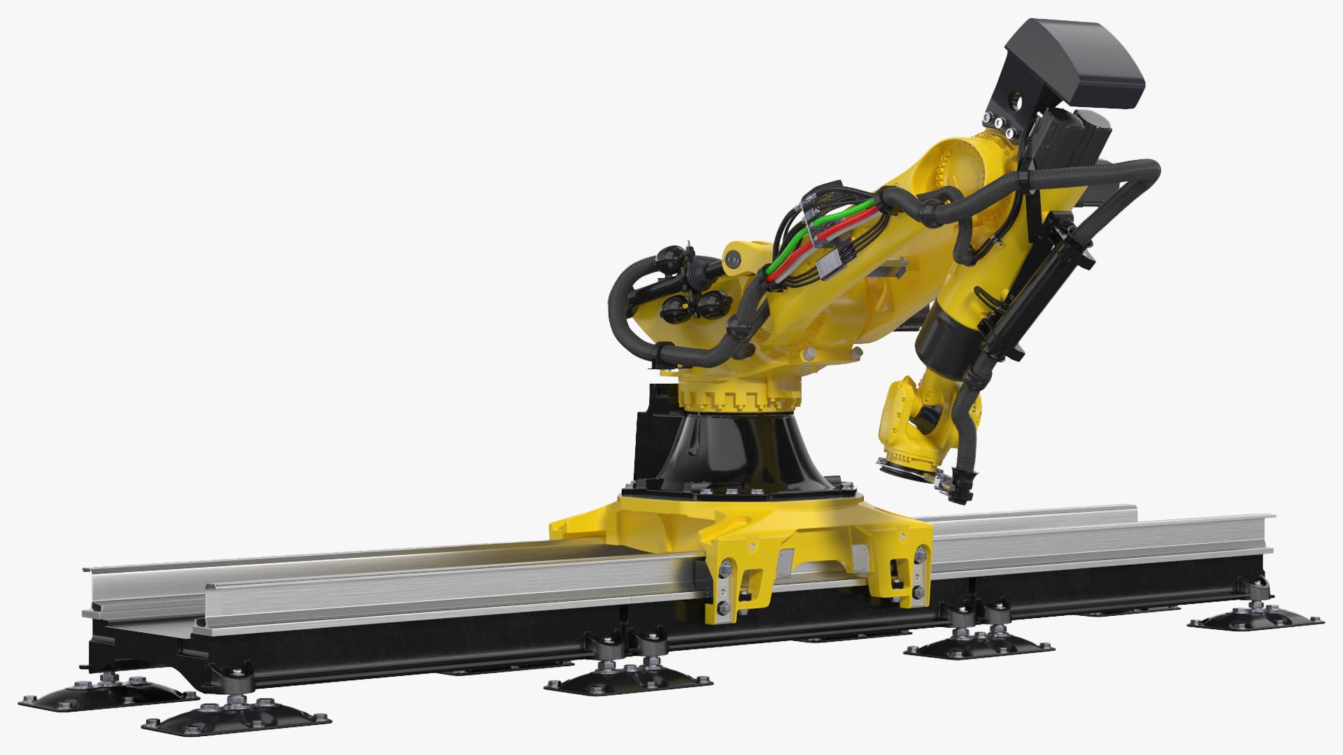 3D Robotic Arm Yellow On Rails Rigged For Cinema 4D Model - TurboSquid ...