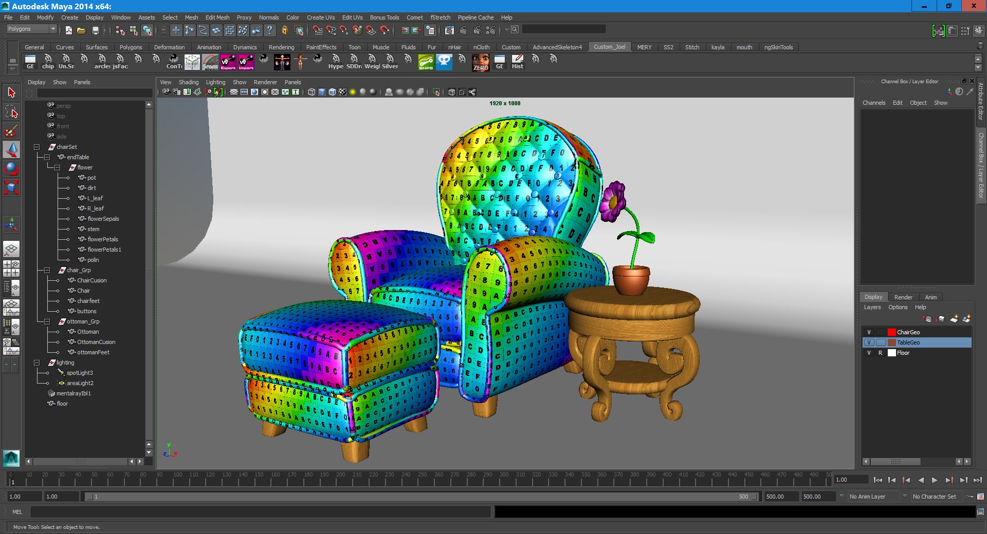 3d Cartoon Chair Model