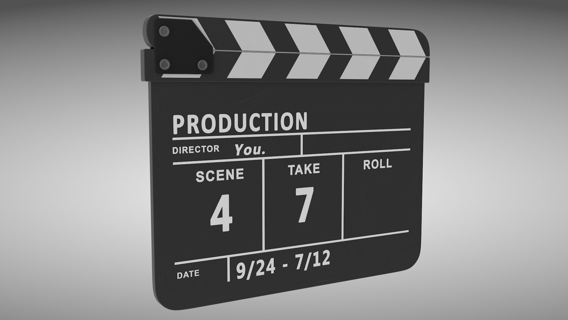 3D Model Clapboard Production Time - TurboSquid 1709888
