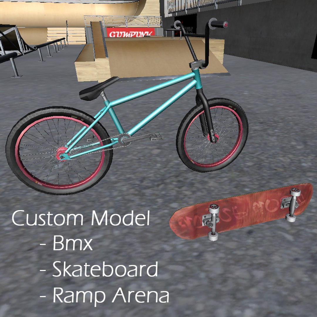 3d model extreme arena skateboard bmx