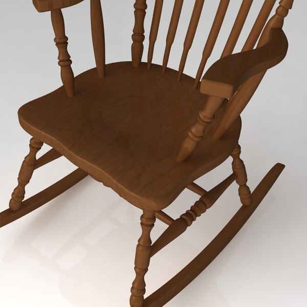wooden rocking chair 3d 3ds