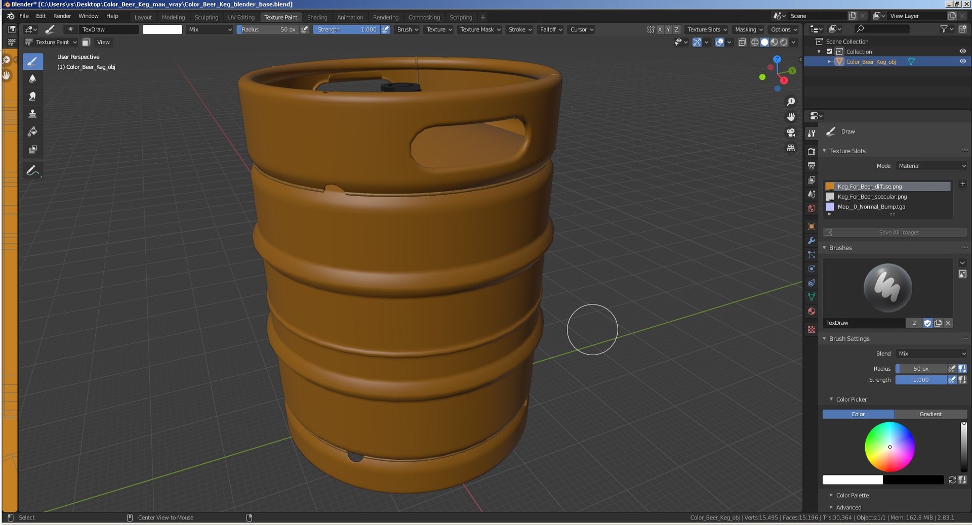 Color Beer Keg 3D Model - TurboSquid 1623306