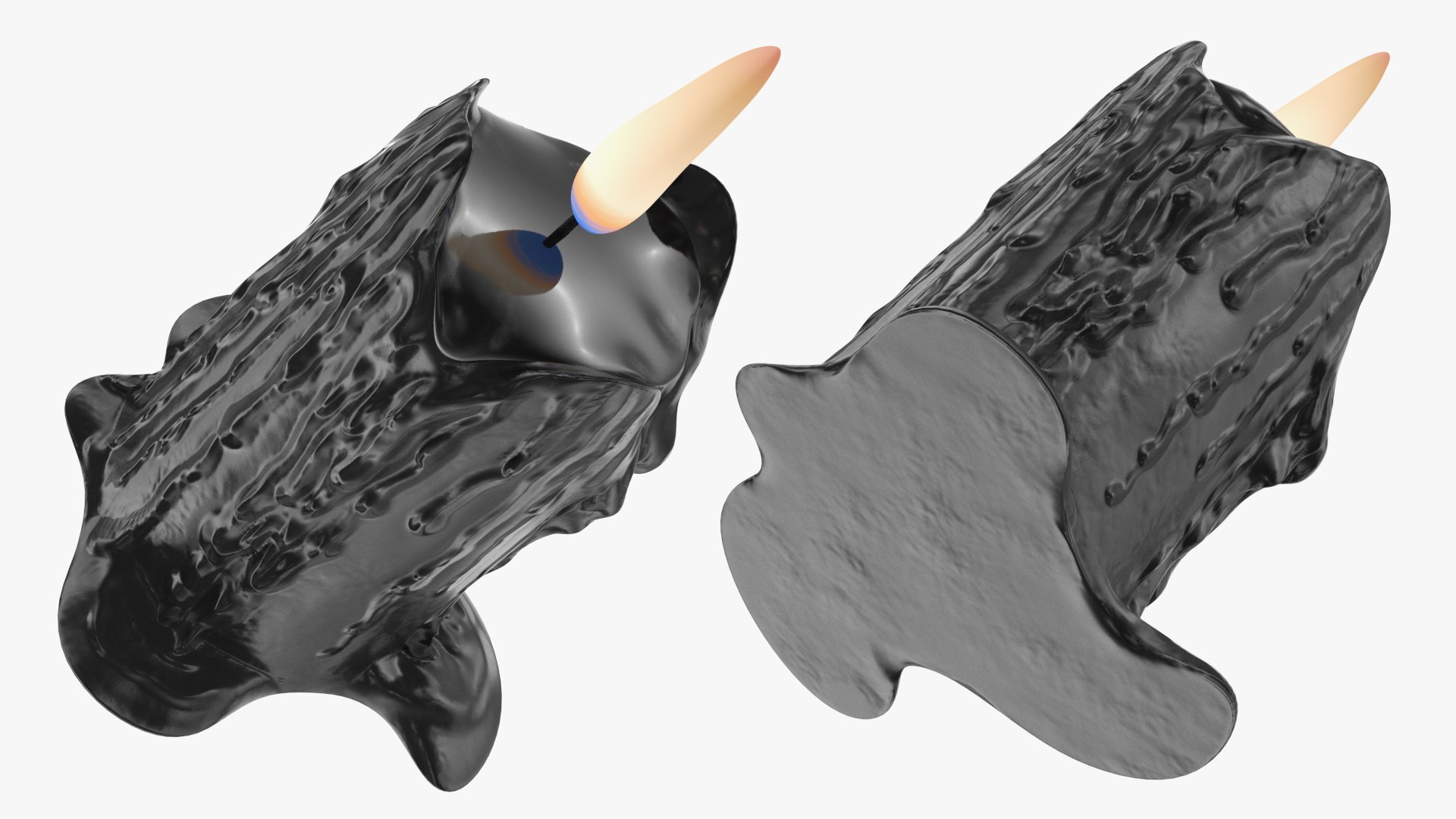 3D Melted Pillar Candle Black - TurboSquid 2095337