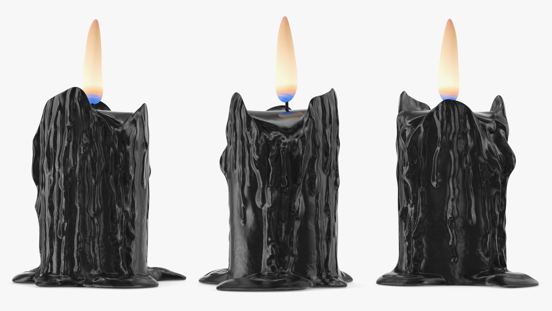 3D Melted Pillar Candle Black - TurboSquid 2095337