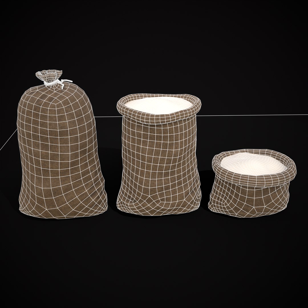 3D Burlap Sacks Of Flour - TurboSquid 2240632