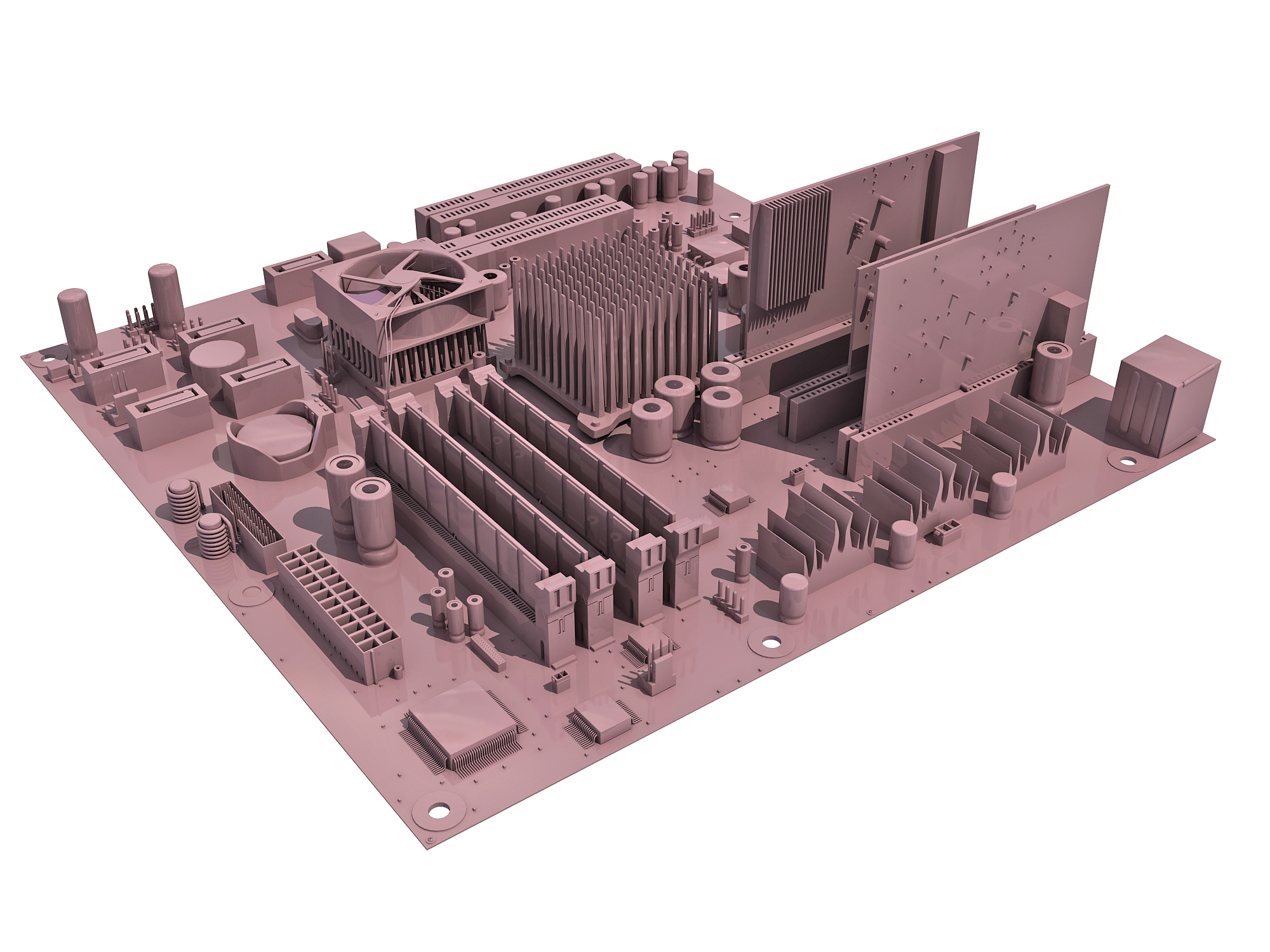 3d model of mother board
