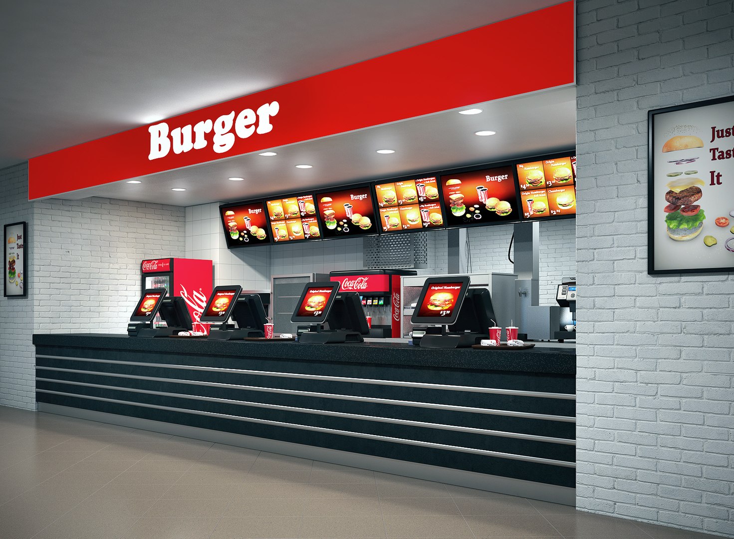 Burger Counter 3d Model