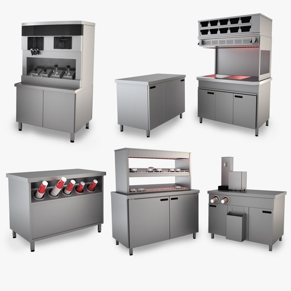 burger counter 3d model