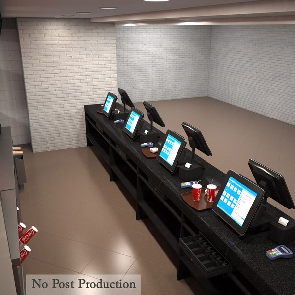 burger counter 3d model