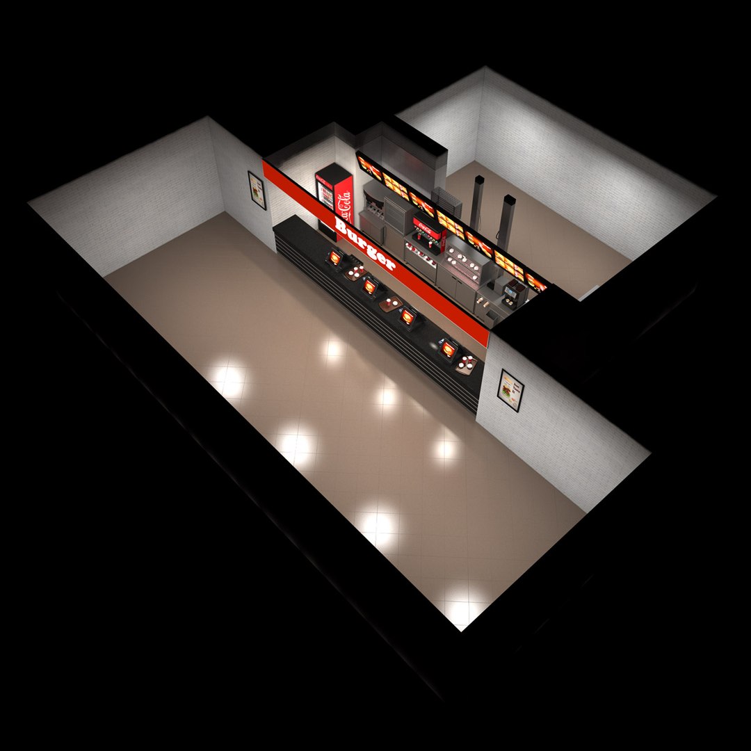 Burger Counter 3d Model