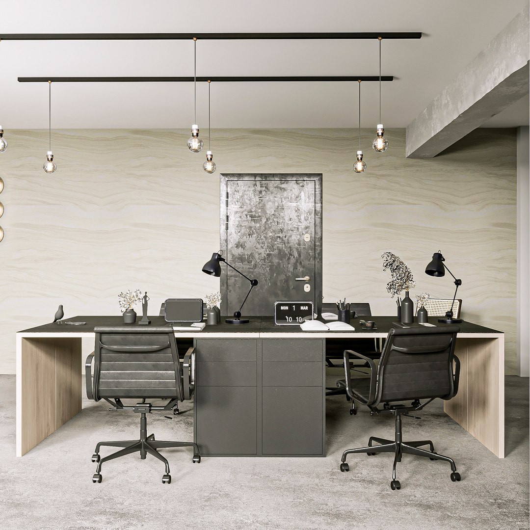 Office Space Design 04 3D Model - TurboSquid 1963927