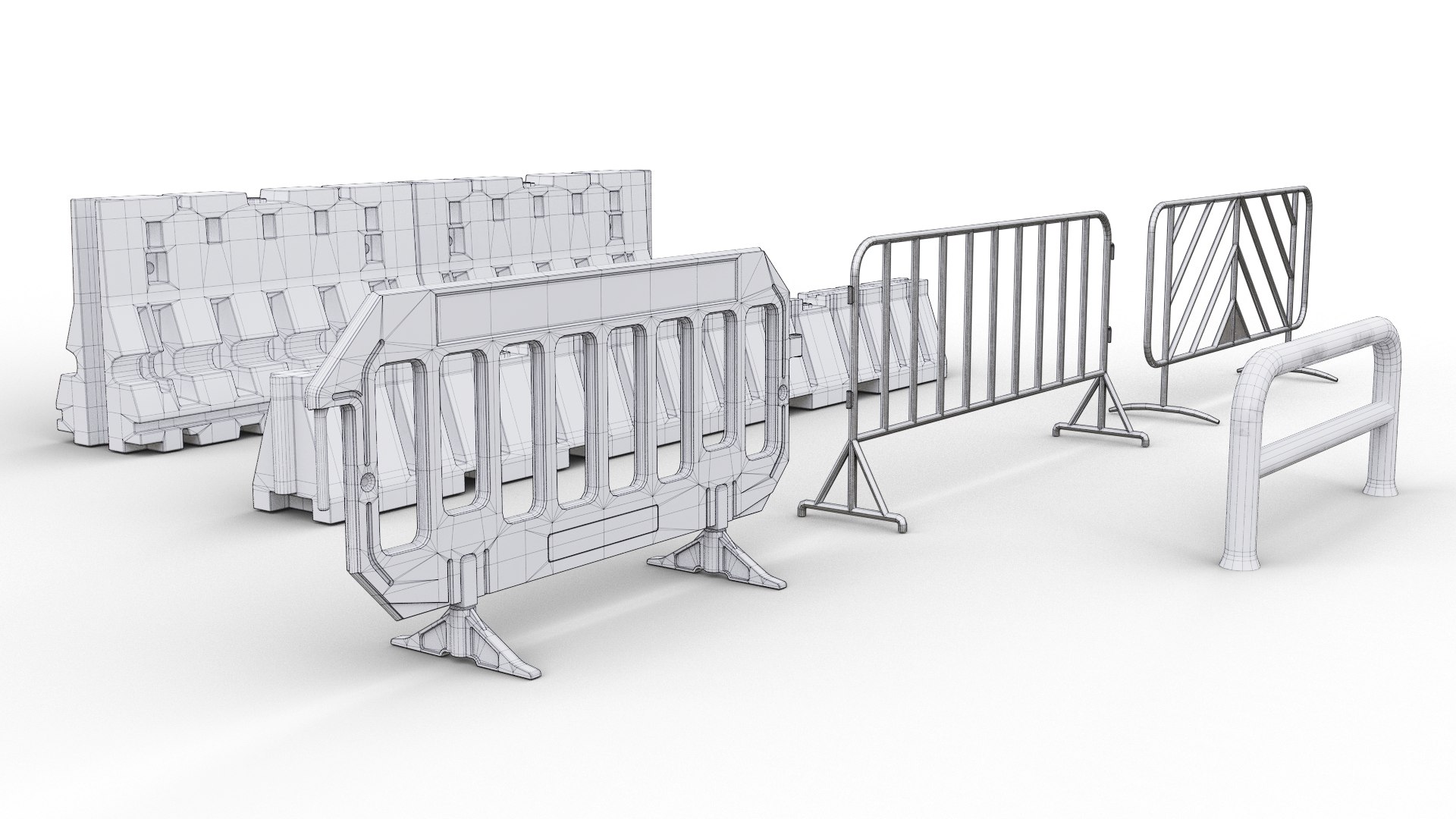 3D Traffic Fence 3D model Pack - TurboSquid 1761229