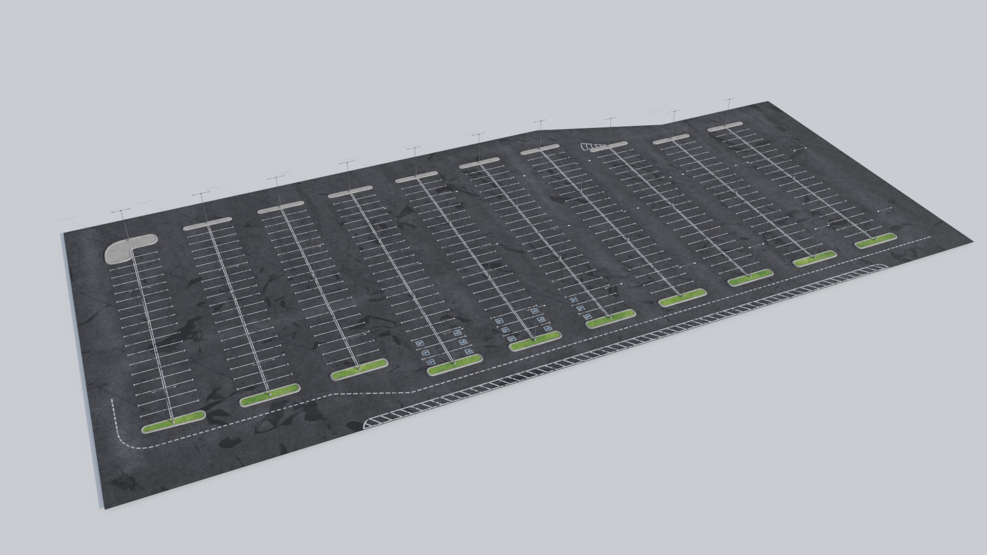 3D Parking Lot Large With 8K Textures - TurboSquid 2199627